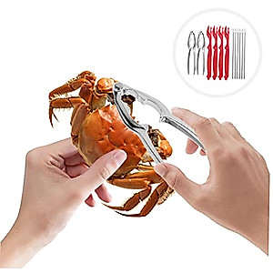 SHOWERORO 12pcs Set Eating Crab Tool Set Stainless Steel Lug Nuts Kitchen Utensil Set Blush Set Seafood Crackers Crab Crackers Metal Seafood Crackers Lobster Shell Opener Crab Sheller Tool