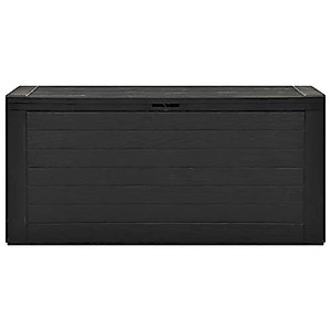 FIRBNUS Patio Storage Box Anthracite 45.7"x17.3"x21.7" PP Storage Chest Durable Materials Toolbox Both Indoor and Outdoor Use Garden Pool Box Storing Away Cushions Pillows Blankets Toys