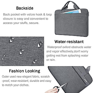 Voova Laptop Bag 15.6 Inch, 360° Protective Laptop Case Sleeve Compatible with MacBook Air 15 M2, MacBook Pro 15/16, 15-16” Lenovo Asus Acer Dell Hp, Waterproof Computer Bag Slim Briefcase, Grey