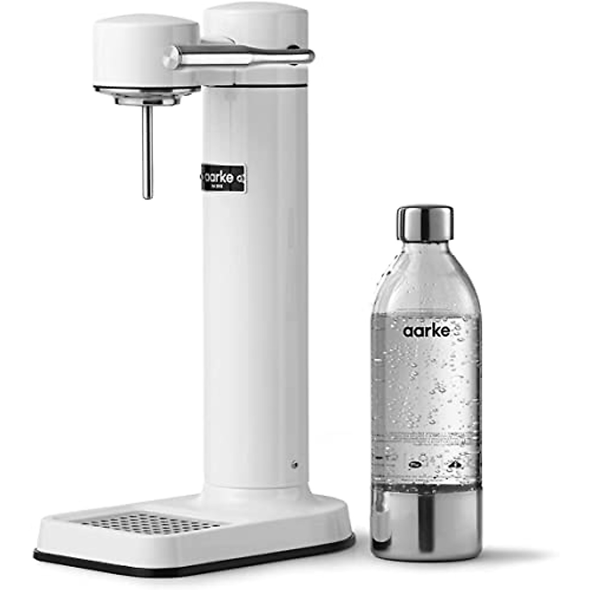 aarke - Carbonator III Premium Carbonator - Sparkling & Seltzer Water Soda Maker Soda Maker with PET Bottle (White, With CO2 Cylinder)
