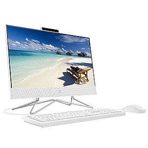 HP All-in-One Desktop, 21.5" FHD Display, Intel Celeron J4025, 16GB DDR4 RAM, 1TB PCIe SSD, Webcam, Wired Keyboard&Mouse, WiFi, HDMI, RJ-45, Windows 11 Home, White