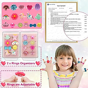 BEKALERZ Jewelry Toys-for-Girls,Toddler Girls Toys Age 6-8,Lovely Rings Kids-Toys for 3 4 5 6 7 8 9 10 Year Old Girls,Play Jewelry Princess Toys for Dress Up,Easter Birthday Unicorns-Gifts-for-Girls