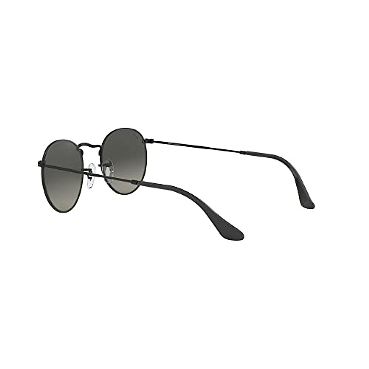 Ray-Ban RB3447N Round Flat Lens Sunglasses, Black/Light Grey Gradient Dark Grey, 53 mm