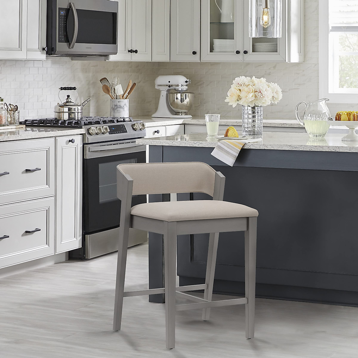 Hillsdale, Dresden Wood Counter Height Stool, Distressed Gray