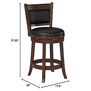 Ball & Cast Swivel Counter Height Barstool 24 Inch Seat Height Cappuccino Set of 2