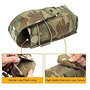 IDOGEAR Double Magazine Pouch 5.56 MM Rifle Mag Pouches Molle Double Stack camo Magazines Carrier Holder Airsoft Hunting Shooting Carry Bag (camo)