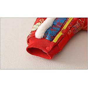 Quenny autumn and winter babys' clothes,baby-boys' Chinese style hooded jumpsuits,new year's winter clothes. (Small(0-3M))