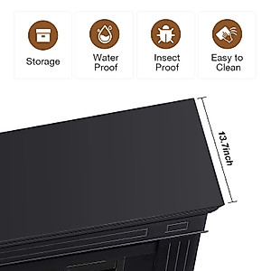 Cowsar 44" Electric Fireplace with Mantel Package Free-Standing Fireplace Heater, Wooden Surround Firebox with Log, Remote Control, 750-1500W, Black