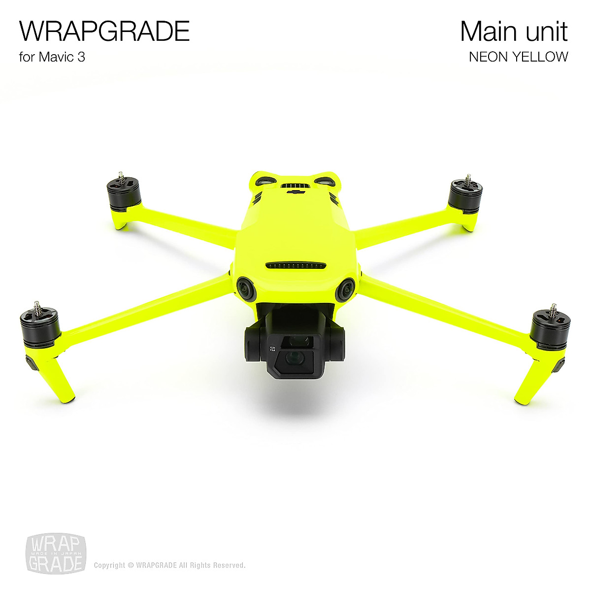 WRAPGRADE Full Skin Stickers for DJI Mavic 3 / Mavic 3 Classic (NEON YELLOW)