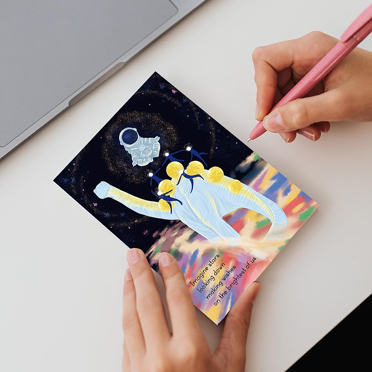 The Gimmo's Tale Space Birthday Card (Cosmic Dinosaur) - For Boyfriend, Man, Funny Birthday; Blank Inside (Envelopes Included)