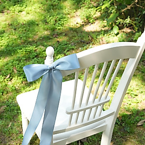 DINDOSAL Dusty Blue Ribbon for Christmas Tree Thick Double Face Satin Ribbon 2 Inch French Blue Silk Ribbon for Wedding Bridal Bouquet Crafts- 25Yards