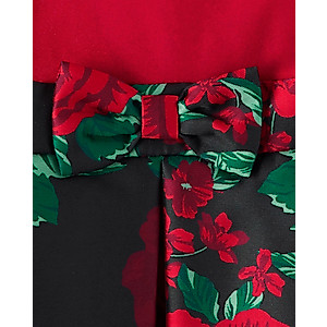 The Children's Place Baby Girls' Short Sleeve Fashion Dress, Classic Red Floral, 3-6 Months