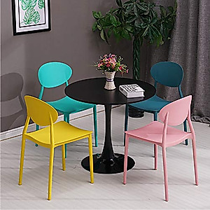 Tomile 32" Tulip Style Dining Table Plywood Round Kithen Dining Table Mid-Century Modern Round top Coffee Table with Metal Pedestal Base (Tulip Black Table)