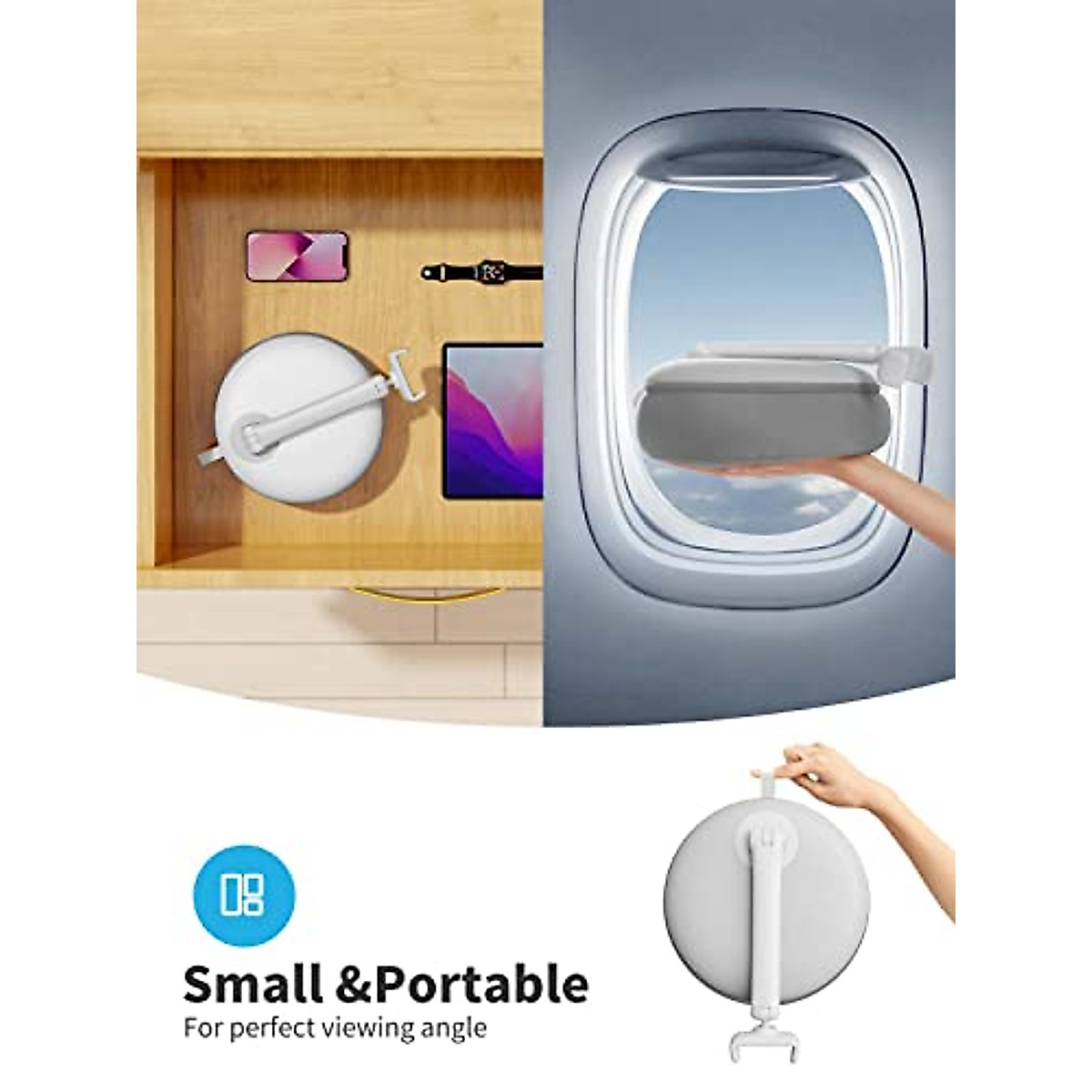 SAIJI Cell Phone Pillow Holder for Bed, Adjustable Angle Height Phone Pillow Stand for Watching Video On Bed/Sofa/Lap, Fit for 4.7"-7.0" Cell Phones(Grey)