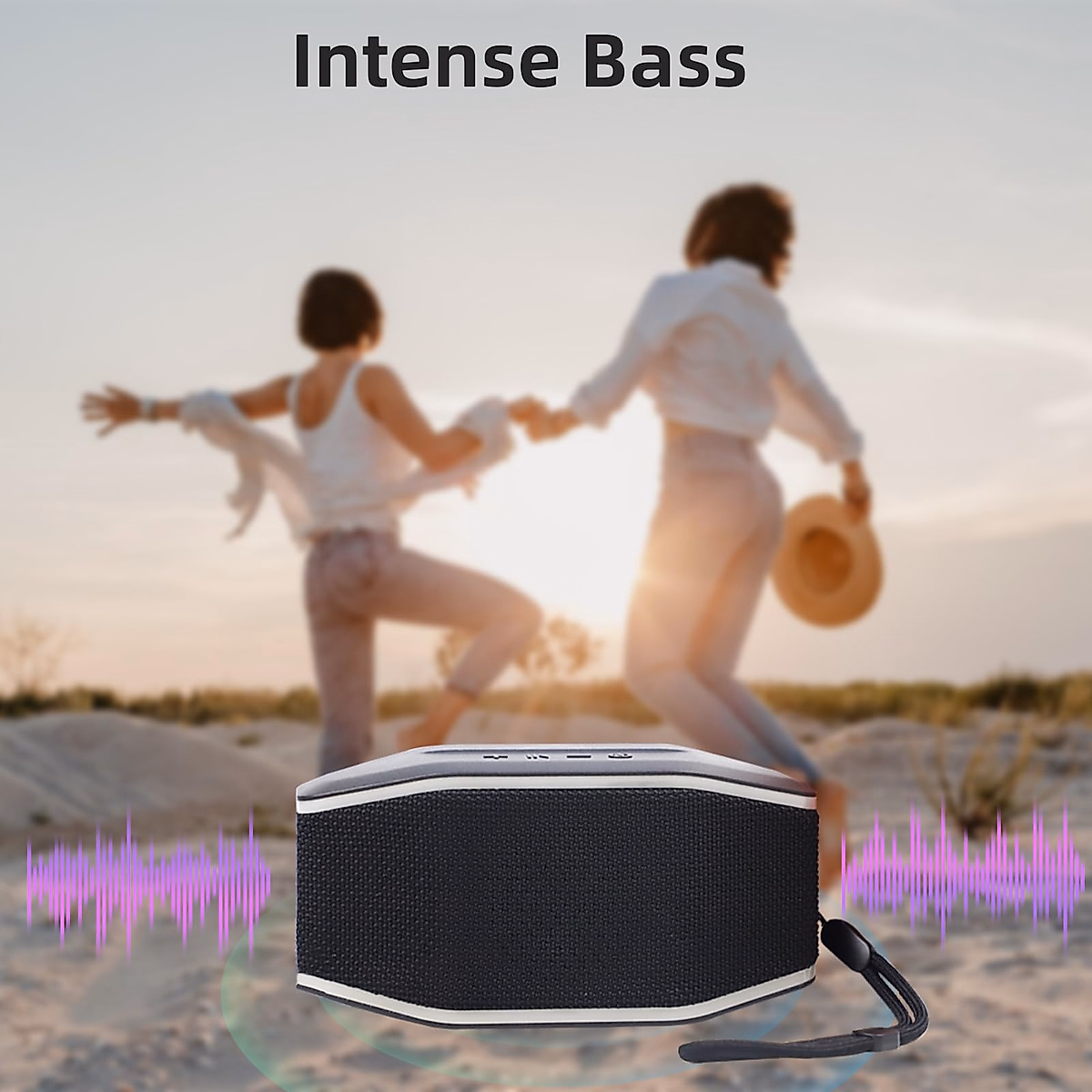 Bluetooth Speaker, Portable Bluetooth Speakers, IPX7 Waterproof Wireless Speaker with Colorful Flashing Lights, Stereo Sound, Deep Bass, TWS Dual Pairing, Built-in Mic, for Home, Party, Outdoor, Beach
