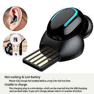 MALIHOO Mini Bluetooth Earbud Small Wireless Invisible Headphone，Single Earphone with 6 Hour Playtime for iPhone and Android Smart Phones PC TV Audiobook