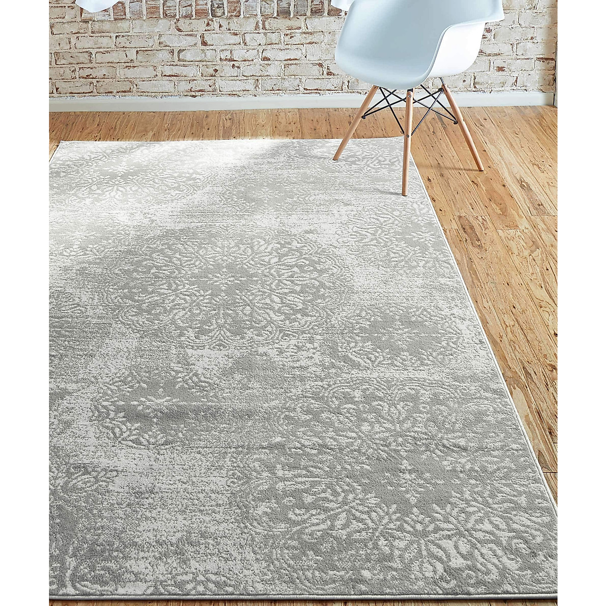 Unique Loom Sofia Collection Area Rug - Grand (4' 1" x 6' 1" Rectangle, Light Gray/ Ivory)
