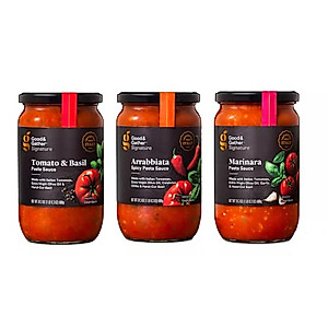 Italian Gourmet Pasta Sauce Combo Tomato & Basil, Arrabbiata Spicy & Marinara - 3 Glass Jars 24.3oz each - By Good & Gather Signature
