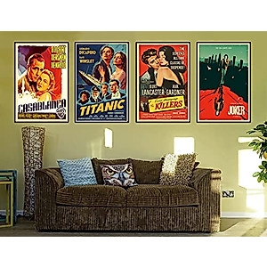 18 PCS Vintage Movie Posters for Theater Room Wall Decor, Retro Posters for Room Aesthetic 90s, Film Room Decor Posters Unframed 8x12 Inch