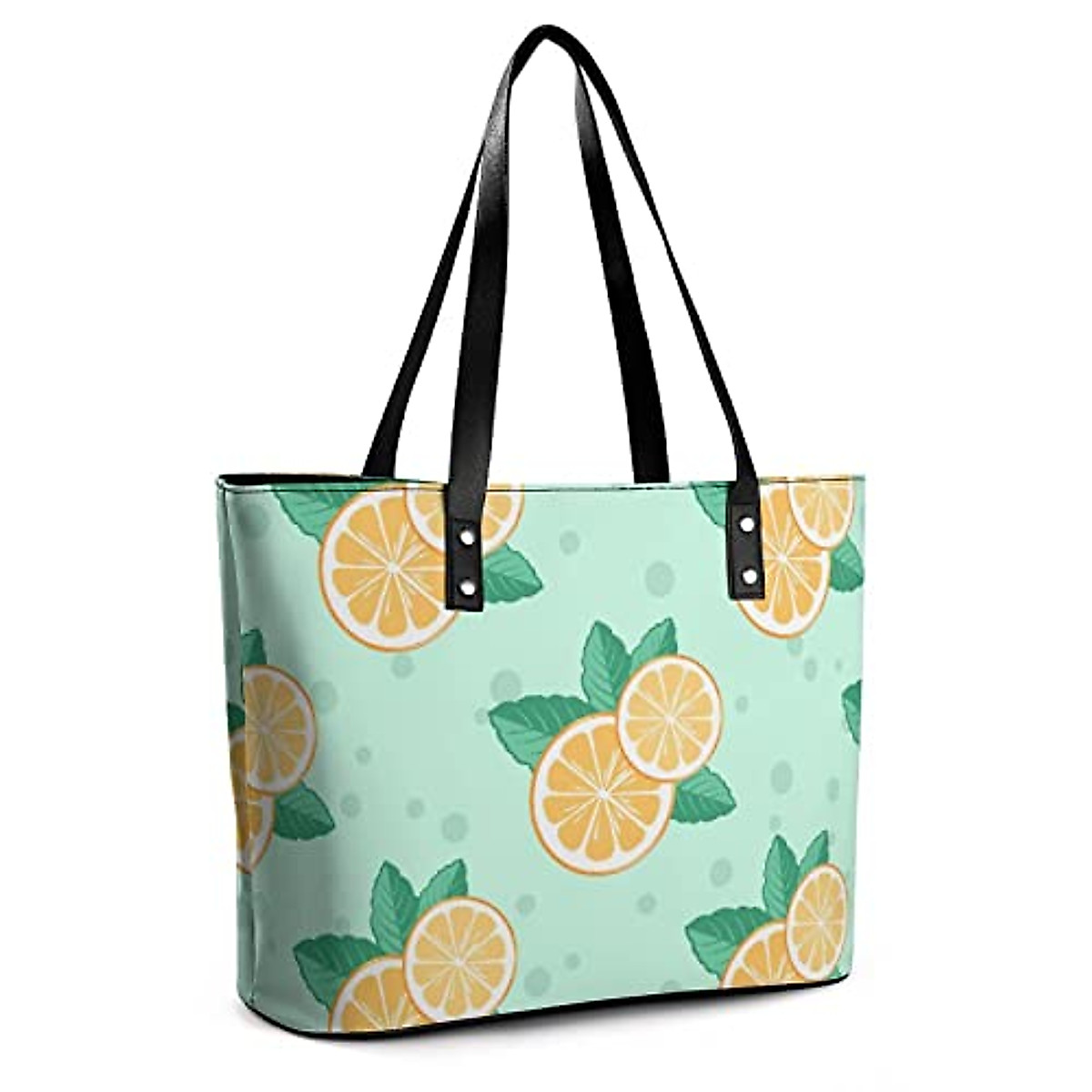 Womens Handbag Orange Leather Tote Bag Top Handle Satchel Bags For Lady