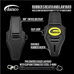 danco duffy 7.5-inch Fishing Pliers with Replaceable Line Cutters, Aircraft Grade Aluminum Fishing Gear, Saltwater Resistant Fishing Tools, Rubberized Paint Coating (Blue Fish Skeleton)