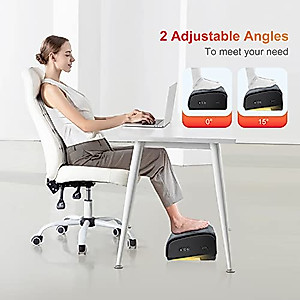 Comfier Heated Foot Rest for Under Desk at Work&Foot Warmer,Adjustable Ergonomic Foot Stand,Office Chair&Home Gaming Desk Footstool,Memory Foam Support Cushion for Back Pain Relief,Gifts for Men,Women