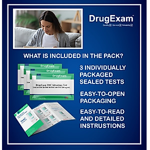 3 Pack - DrugExam THC Advantage Made in USA Multi Level Marijuana Home Urine Test Kit.Highly Sensitive THC 5 Level Drug Test Kit. Detects at 15 ng/mL, 20 ng/mL, 50 ng/mL, 100 ng/mL and 200 ng/mL (3)