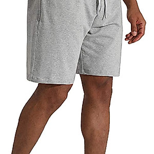 Men's Lounge Shorts with Deep Pockets Loose-fit Cotton Jersey Shorts for Running,Workout,Training, Basketball (605 Grey, Small)