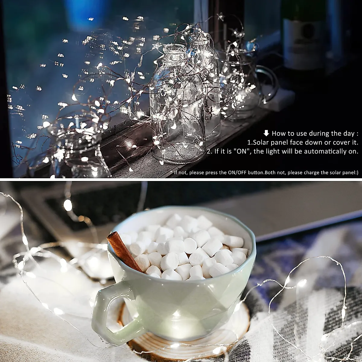 BETELNUT 2 Pack Each 72FT 200LED Solar String Lights Outdoor Garden Waterproof W/ 8 Lighting Modes, Durable Fairy Lights Twinkle Lights for Home Decor Patio Garden Wedding Party (Cool White)