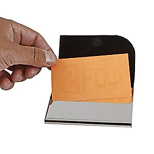 2Fold Zippered Business Check Binder 7 Ring for 3-Up Business Size Checks with Extra Business Card Case - PU Leather Deluxe 7 Ring Checkbook Binder Portfolio with 600 Check Capacity and Storage