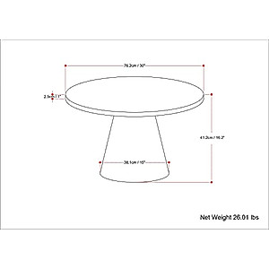 SIMPLIHOME Winnie SOLID ACACIA WOOD 30 Inch Wide Round Modern Coffee Table in Walnut, Fully Assembled, For the Living Room and Bedroom