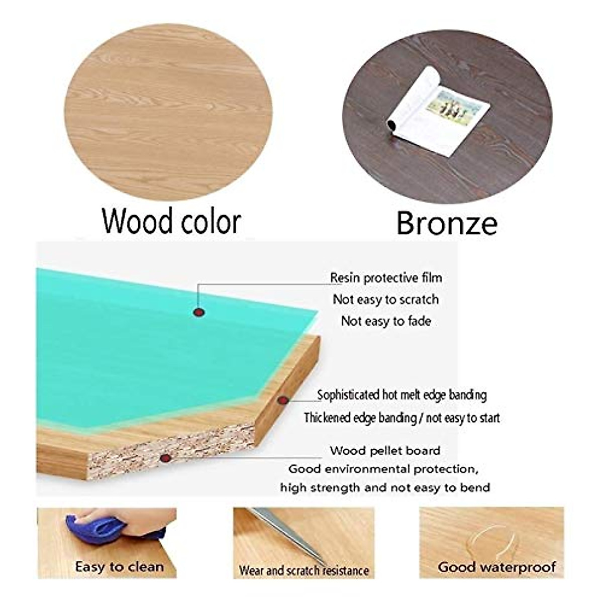 Office Business Hotel Lobby Dining Table Set, Office Table and Chair Set Reception Room Table, Office Reception Round Table Simple Kitchen Dining Table 90cm1 Table 4 Chairs Living Room Table and Chair