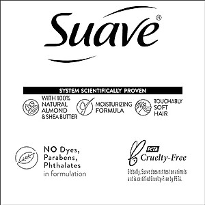 Suave Professionals Moisturizing Shampoo for Dry Hair Almond and Shea Butter Paraben-free and Dye-free 28 oz, Pack of 4