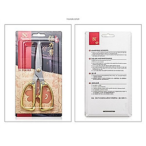 Premium Handle Utility all Purpose Golden Scissors, Gold Kitchen Shears or Ribbon Cutting Scissors- Household Stainless Steel Golden Scissors - Multi-Purpose Stainless Steel Sharp Blades (8 inch)