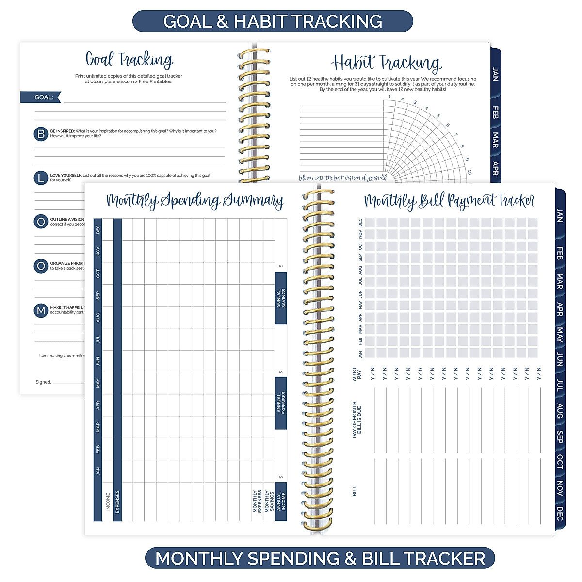 bloom daily planners 2023 Calendar Year Day Planner (January 2023 - December 2023) - 5.5” x 8.25” - Weekly/Monthly Agenda Organizer Book with Stickers & Bookmark - Poppy Meadow