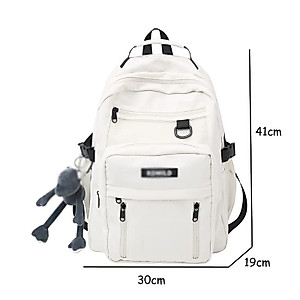 DINGZZ Waterproof Nylon Women Backpack Travel Bag Big Book Bag School Backpack (Color : E, Size : 30 * 19 * 41CM)