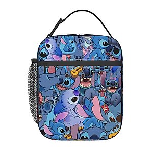 TRPSR 3D Cartoon Anime Lunch Bag Large insulated lunch box with adjustable shoulder straps suitable for women and men's office work food handbags