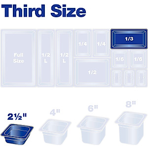 Carlisle FoodService Products Storplus High Heat Food Pan Steam Table Pan, Chafing Pan for Catering, Buffets, Restaurants, High Heat Plastic, 1/3 Size 2.5 Inches Deep, Black, (Pack of 6)