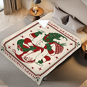 PATTERNFUL Happy Krampus Kids Throw Blankets for Boys, Plush Toddler Blanket for Girls, Plush Fleece Blankets Warm Cozy Blanket for Daycare Bedroom Sofa All Season 50 x 60''