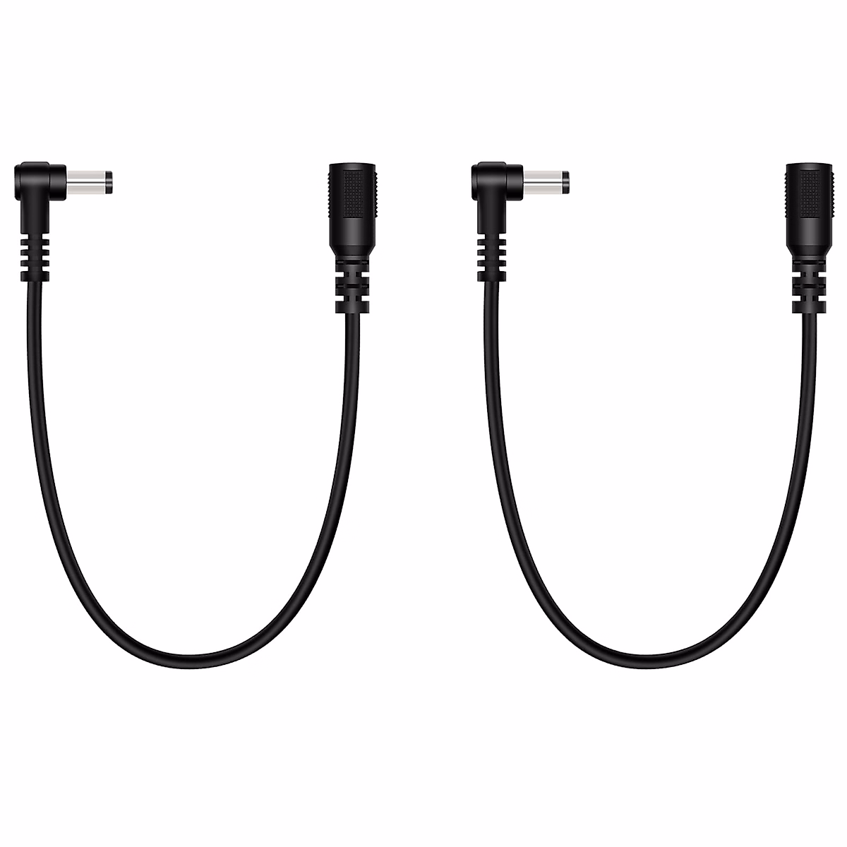 Fancasee 2 Pack 5.5mm x 2.5mm DC Power Extension Cable 90 Degree Right Angle Male to Female Plug Jack Extension Cord for IP Camera CCTV Security Camera Surveillance LED