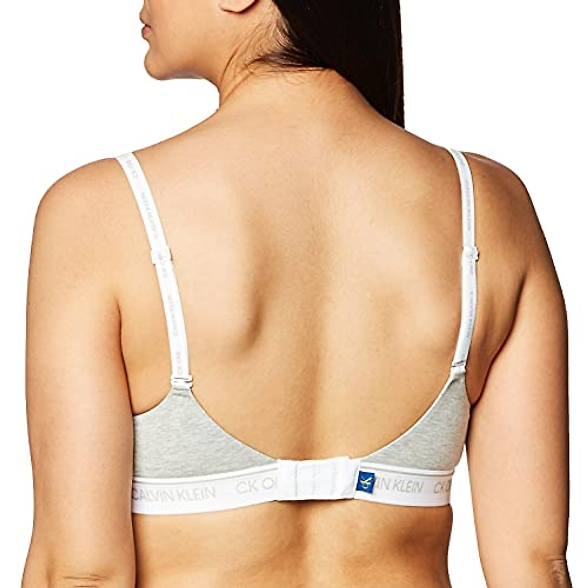 Calvin Klein Women's CK One Cotton Lightly Lined Bralette, GREY HEATHER, S