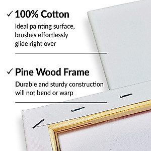 10 Pack Stretched Canvases for Painting, 9x12 Blank Rectangle Canvas Boards, Ideal for Acrylic, Oil, and Mixed Media Art, Small Art Canvases for Painting, Perfect for Supplies and Bulk Projects