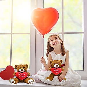 I Love You Teddy Bear, 14 Inch Teddy Bear Stuffed Animal with Red Heart, Plush Valentines Day Bear Gift for Kids, Girlfriend, Boyfriend, Best Friend, Valentines Anniversary Birthday Wedding Gift