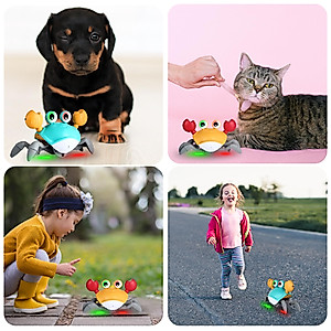 Crawling Crab Sensing Escape Toy, Tummy Time Baby Toy with Music& Lights, Interactive Kids Infant Learning and Entertainment Fun Toy Birthday Christmas, Green