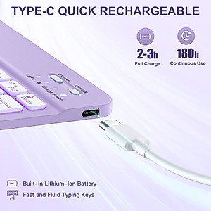 Harvopu Keyboard Case Compatible with iPad Air 11-inch M2/ 10.9 Inch Air 5th 4th Generation Case with Keyboard-Backlit Detachable, Folio Cover with Pencil Holder for Air 11 2024/Air 5/Air 4 (Purple)