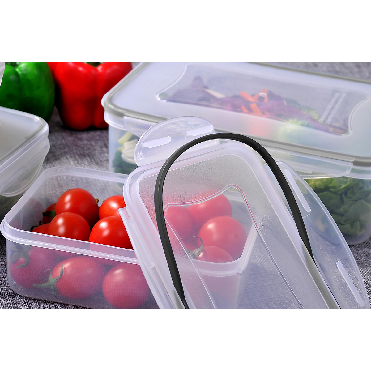 MTR Set of 3 Value Pack Food Storage Containers Vented Hole & Vacuum Pump BPA Free Kitchen Storage Dishwasher Safe Microwave Safe Freezer Safe Airtight Silicone Containers Leakproof & Reusable (3)