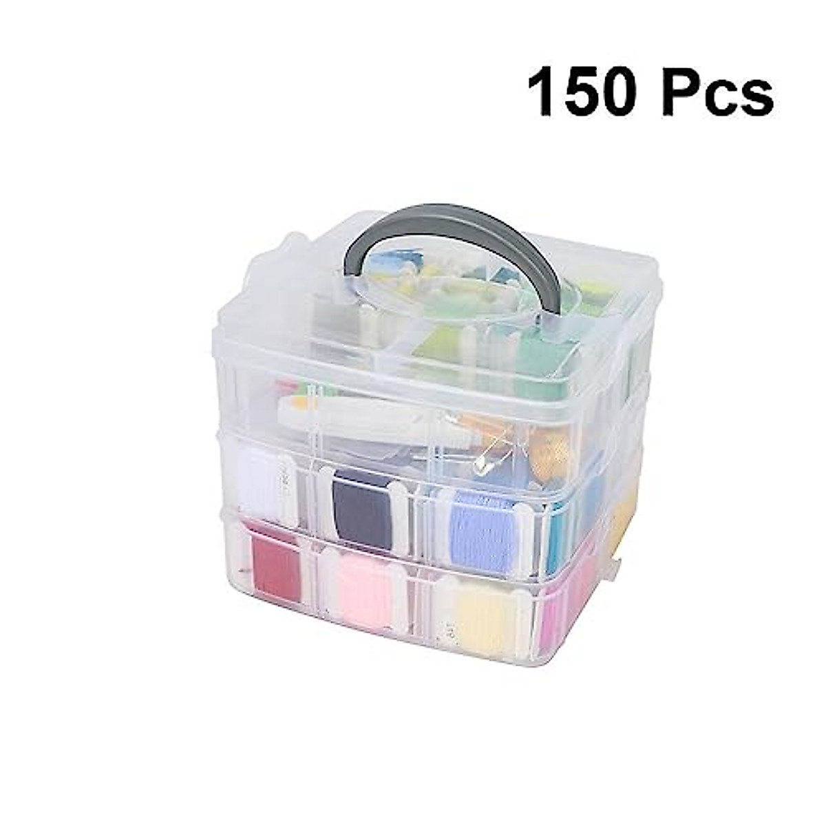 EXCEART Cross Stitch Kits 1 Set Embroidery Floss Set, Friendship Bracelet String Kit, String Bracelet Making Kit, 150 Pcs Embroidery Thread for DIY Sewing Use Cross Stitch Kit