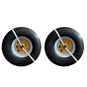 (2-Pcs-Set) New 11x4.00-5 Flat-Free Lawn Mower Smooth Tires w/Steel Rim for Zero Turn Lawn Mower Garden Tractor - hub 3"-5" with 3/4" Or 5/8" Bore 114005 T161