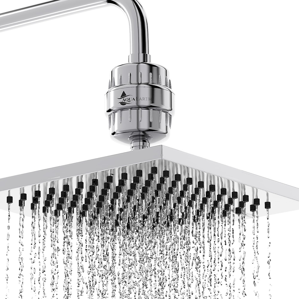 Aqua Earth Shower Filter For Hard Water Shower Head Filter to Remove Chlorine Fluoride Water Softener Coconut Shell Activated Carbon Reduces Dry Itchy Skin Heavy Metals Other Sediments Vitamin C