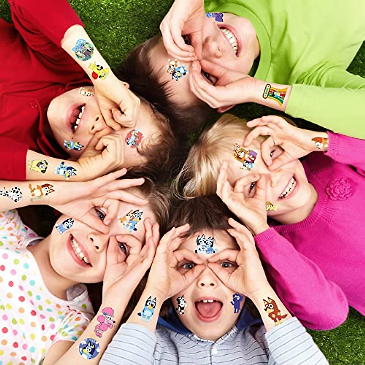 20 Sheets (650Pcs) Blue Dog Temporary Tattoos Stickers for Kids, Blue Dog Birthday Party Supplies Decorations Party Favors, Gifts for Boys Girls School Classroom Rewards